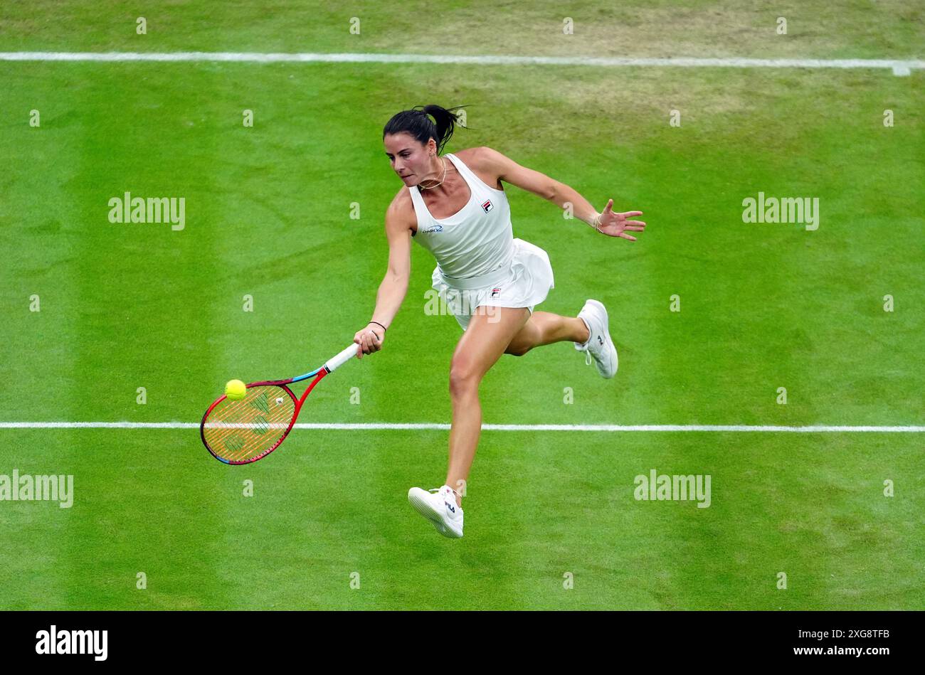 Emma Navarro in action against Coco Gauff on day seven of the 2024 ...