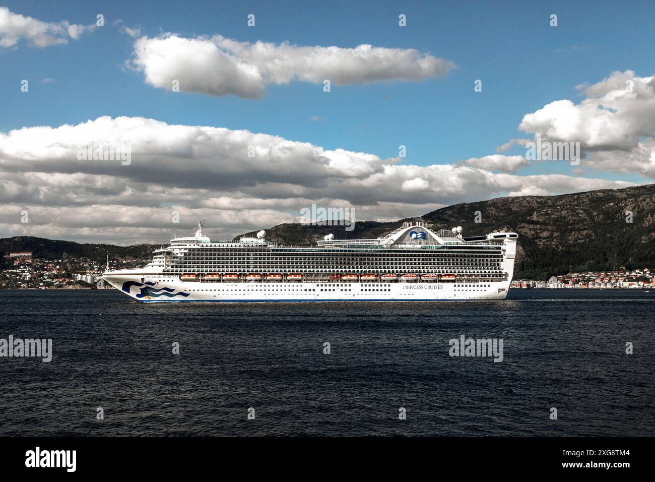 Cruise ship Caribbean Princess at Byfjorden, departing from port of ...