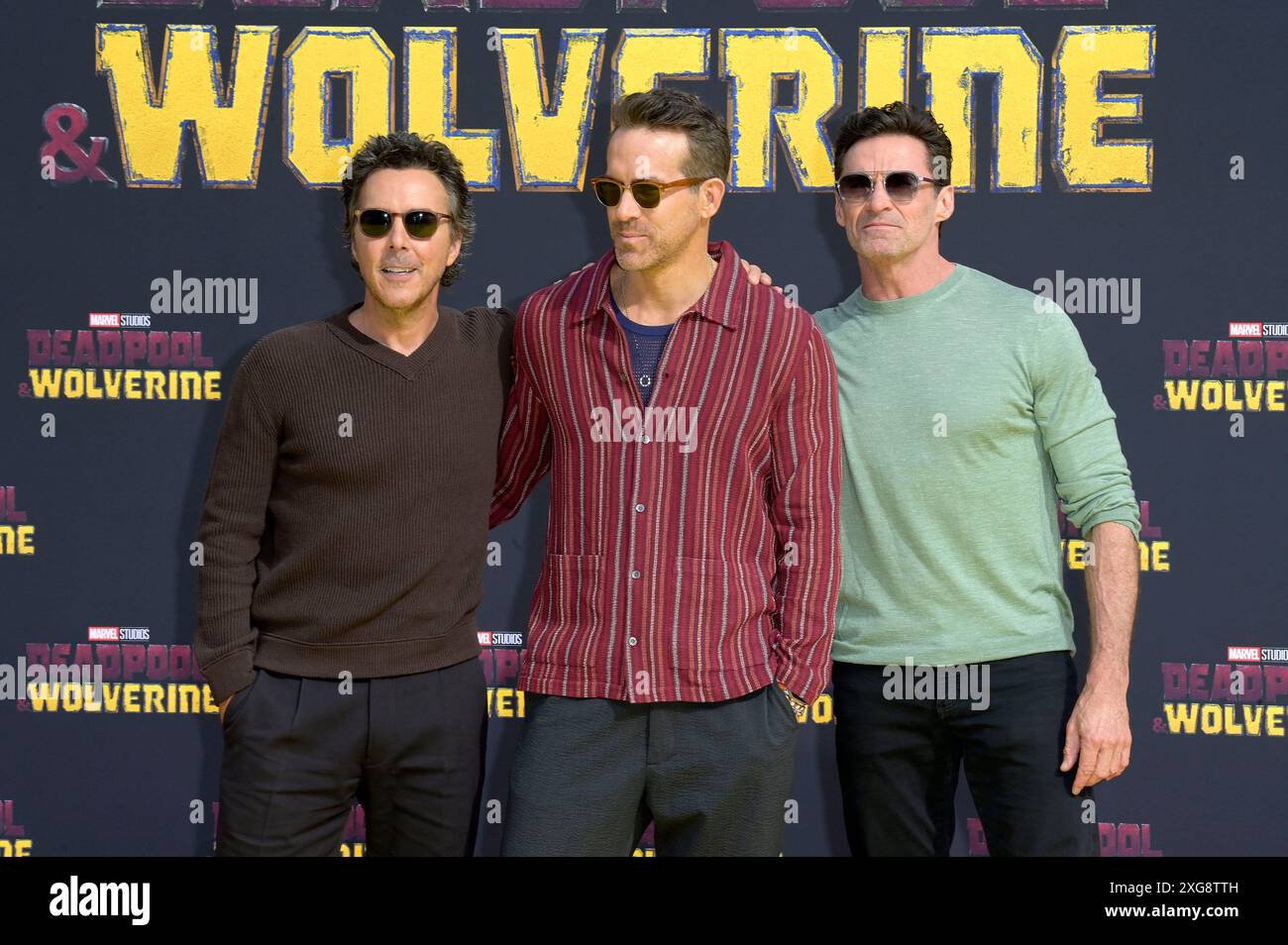 Shawn Levy, Ryan Reynolds und Hugh Jackman beim Fan-Screening des Kinofilms 'Deadpool ...