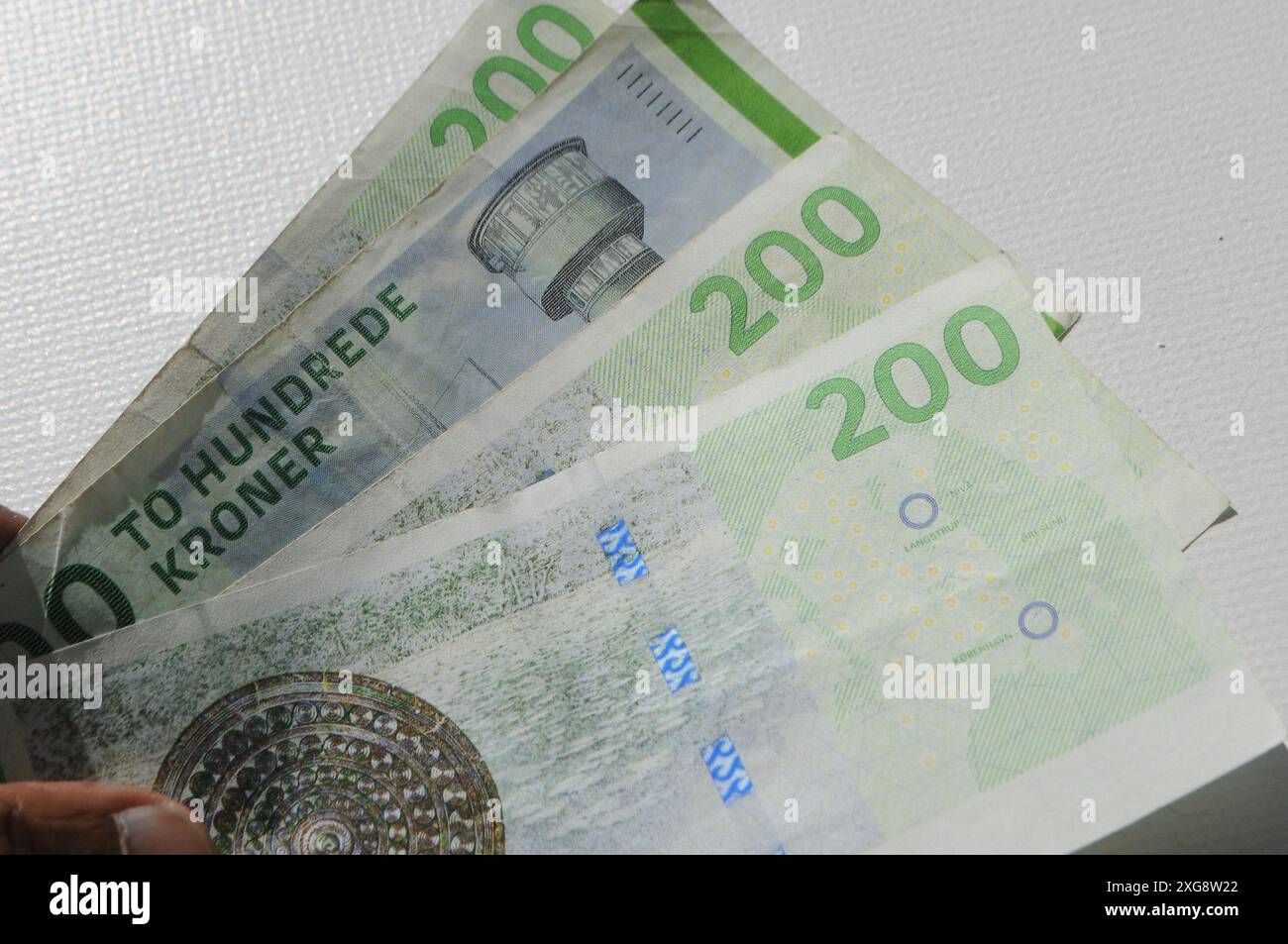 Copenhagen/ Denmark/07 July 2024/Danish kroner notes or bills in danish ...