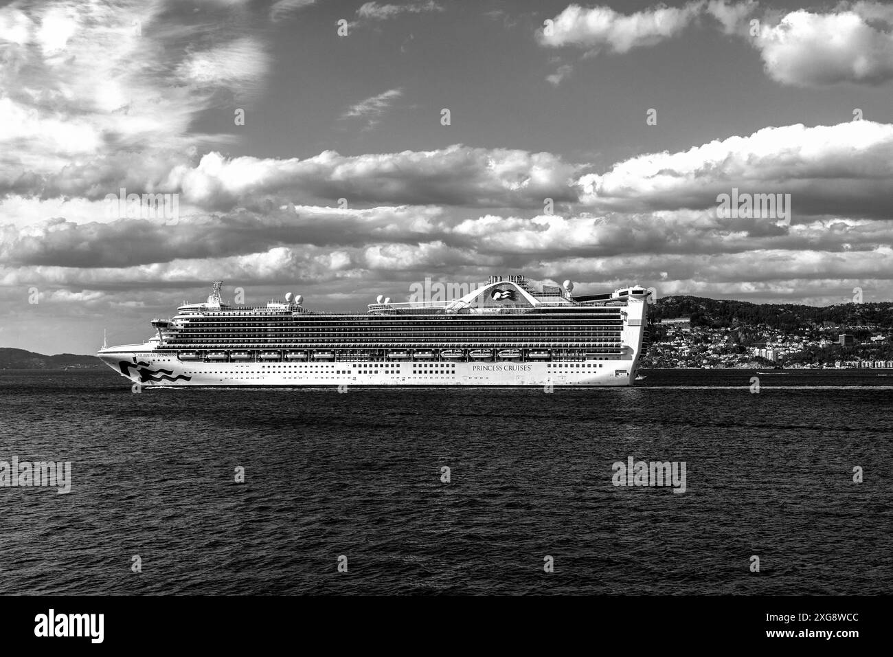 Cruise ship sailing to norway Black and White Stock Photos & Images - Alamy
