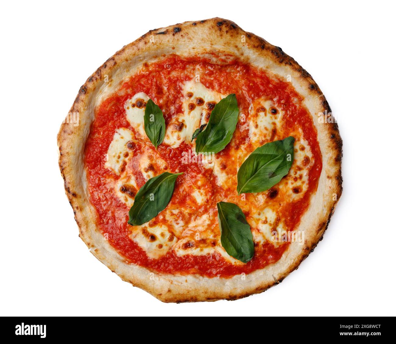 craft pizza with cheese on a white background studio shooting Stock ...