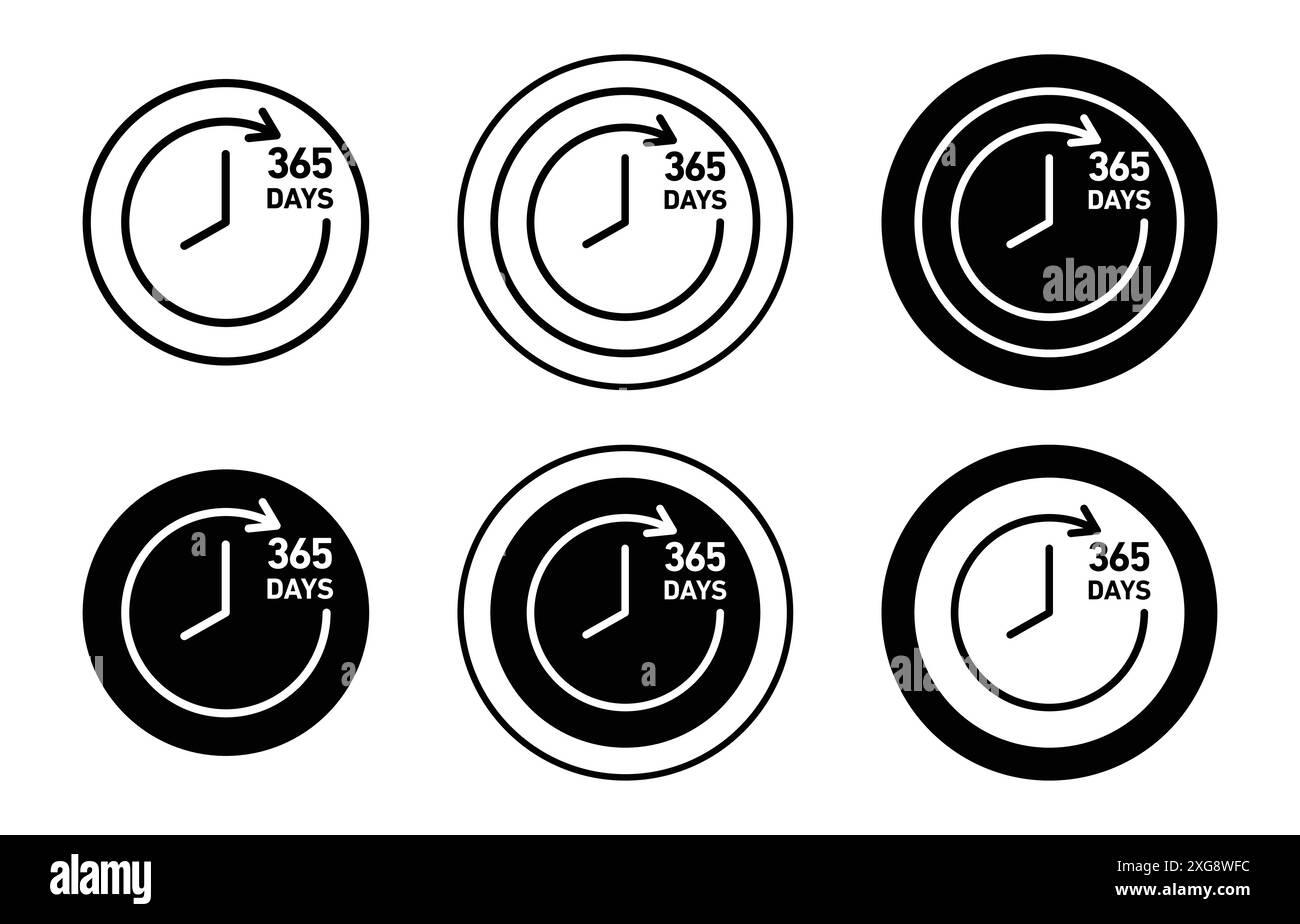 365 day Icon vector logo set collection for web app ui Stock Vector Image & Art - Alamy