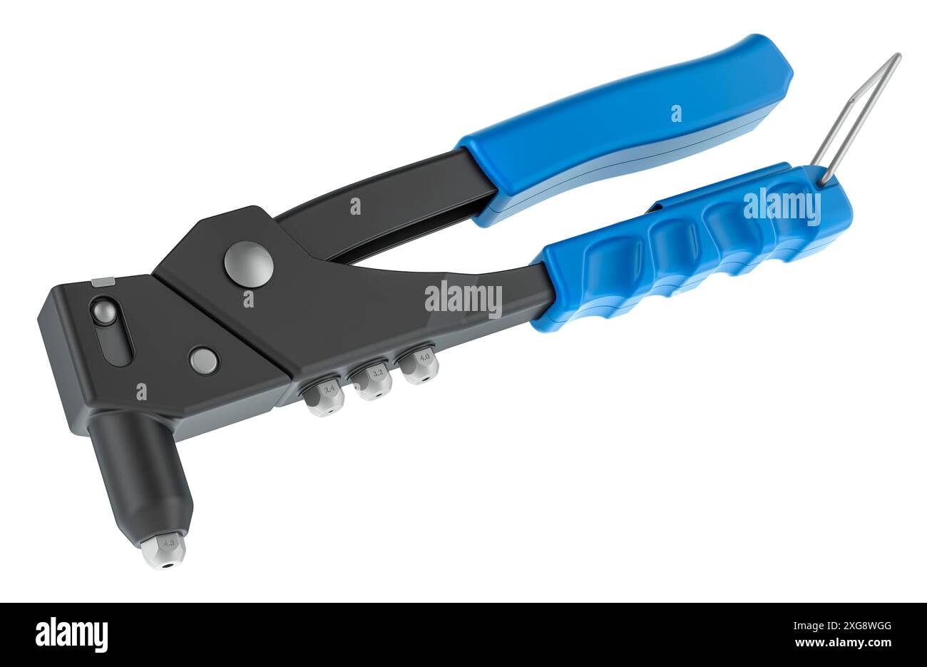 Hand Riveter, Rivet Gun. 3D rendering isolated on white background ...