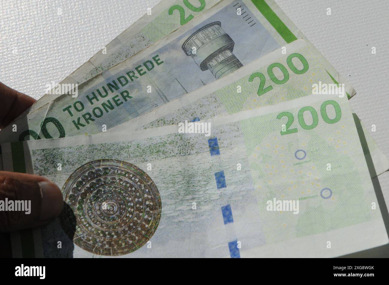 Copenhagen/ Denmark/07 July 2024/Danish kroner notes or bills in danish ...