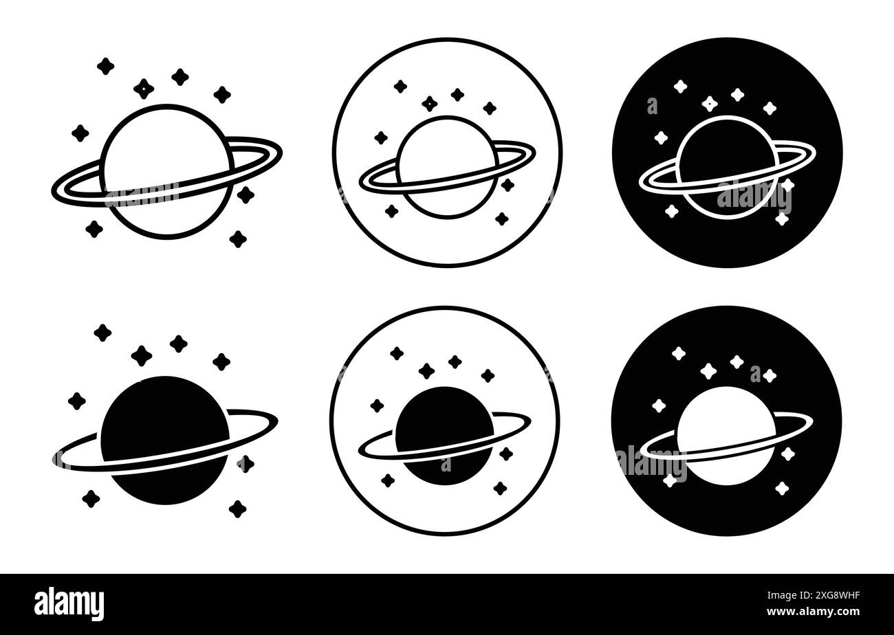 Astronomy icon vector logo set collection for web app ui Stock Vector ...