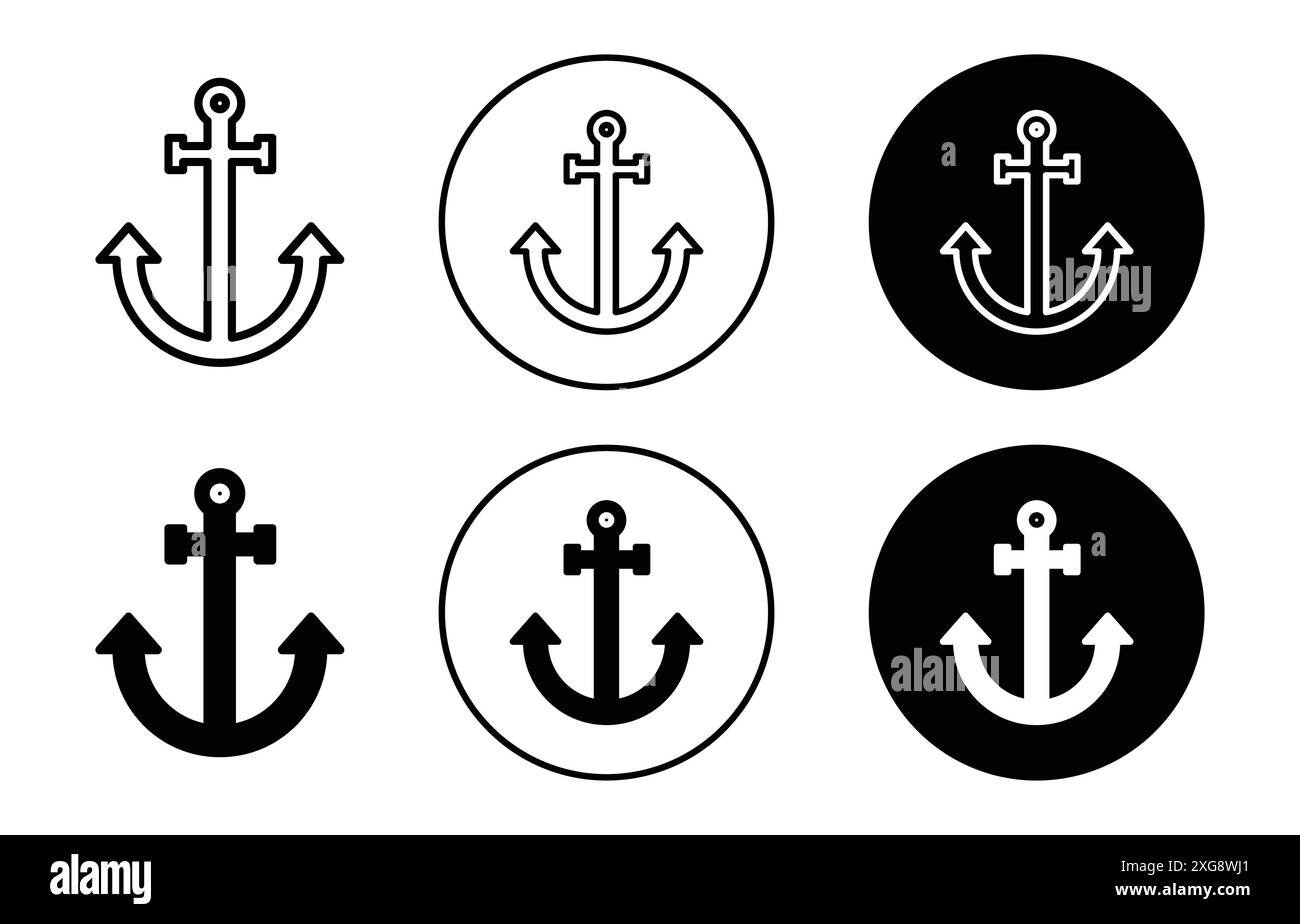 Anchor icon vector logo set collection for web app ui Stock Vector ...