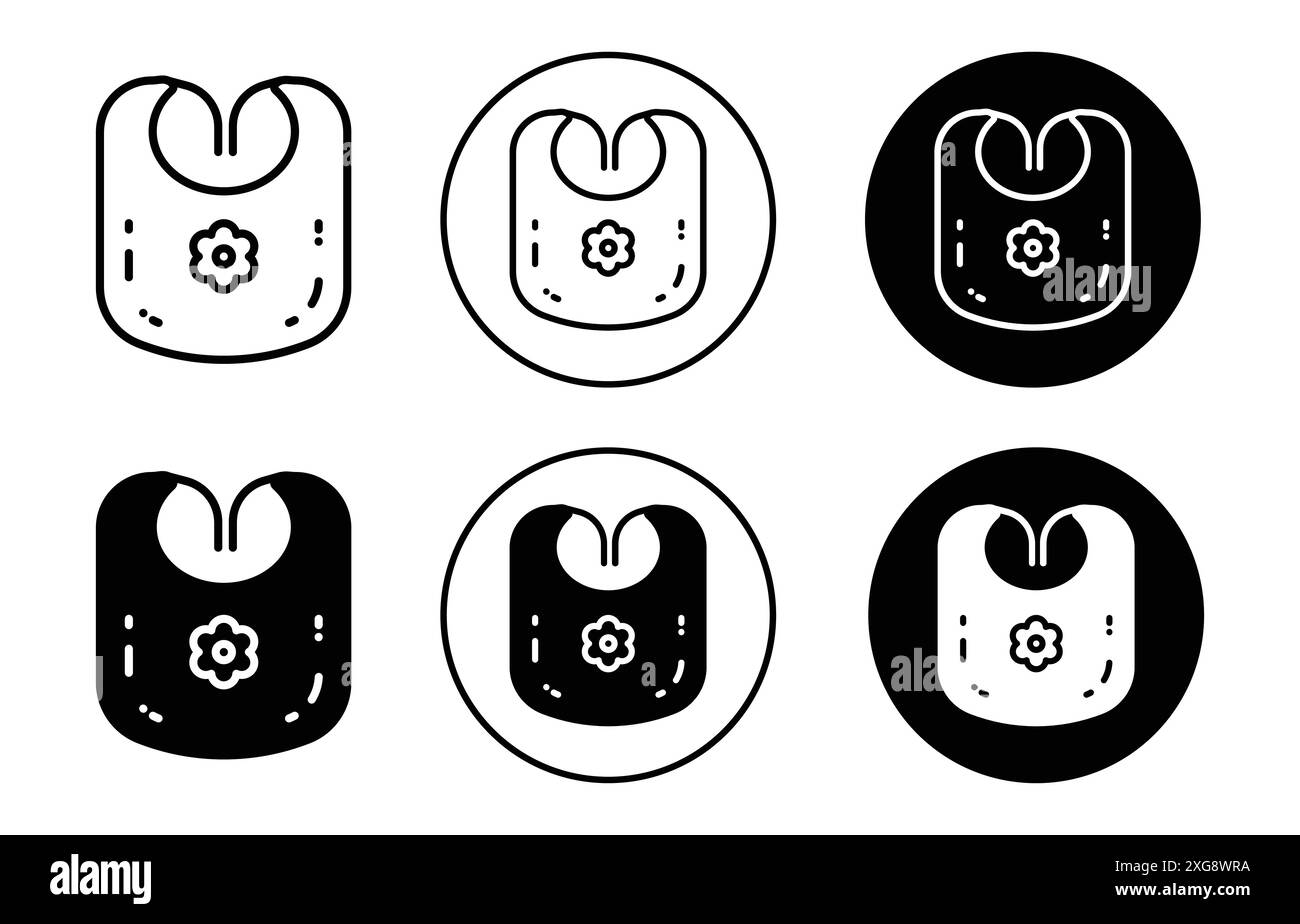 Baby bib icon vector logo set collection for web app ui Stock Vector ...