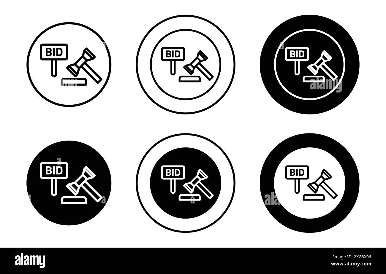 Auction icon vector logo set collection for web app ui Stock Vector ...