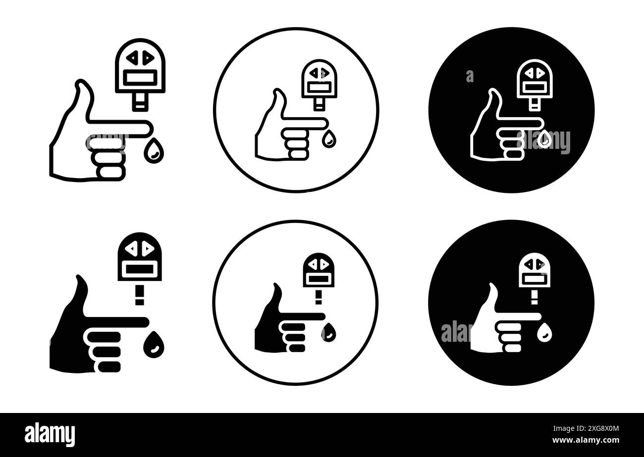 Blood sugar test icon vector logo set collection for web app ui Stock ...