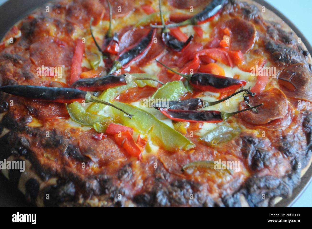 Copenhagen/ Denmark/07 July 2024/ Pizza dish ready to privately in ...