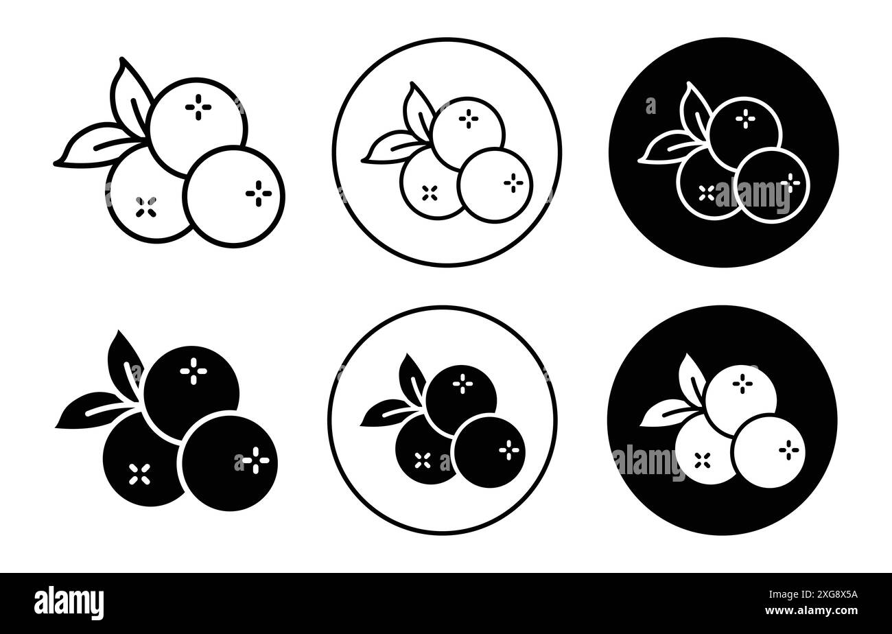 Blueberry icon vector logo set collection for web app ui Stock Vector ...