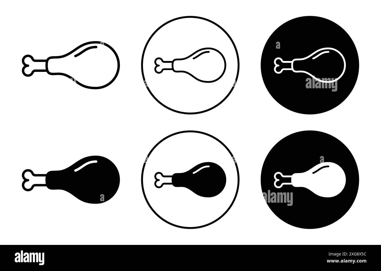 Chicken leg icon vector logo set collection for web app ui Stock Vector ...