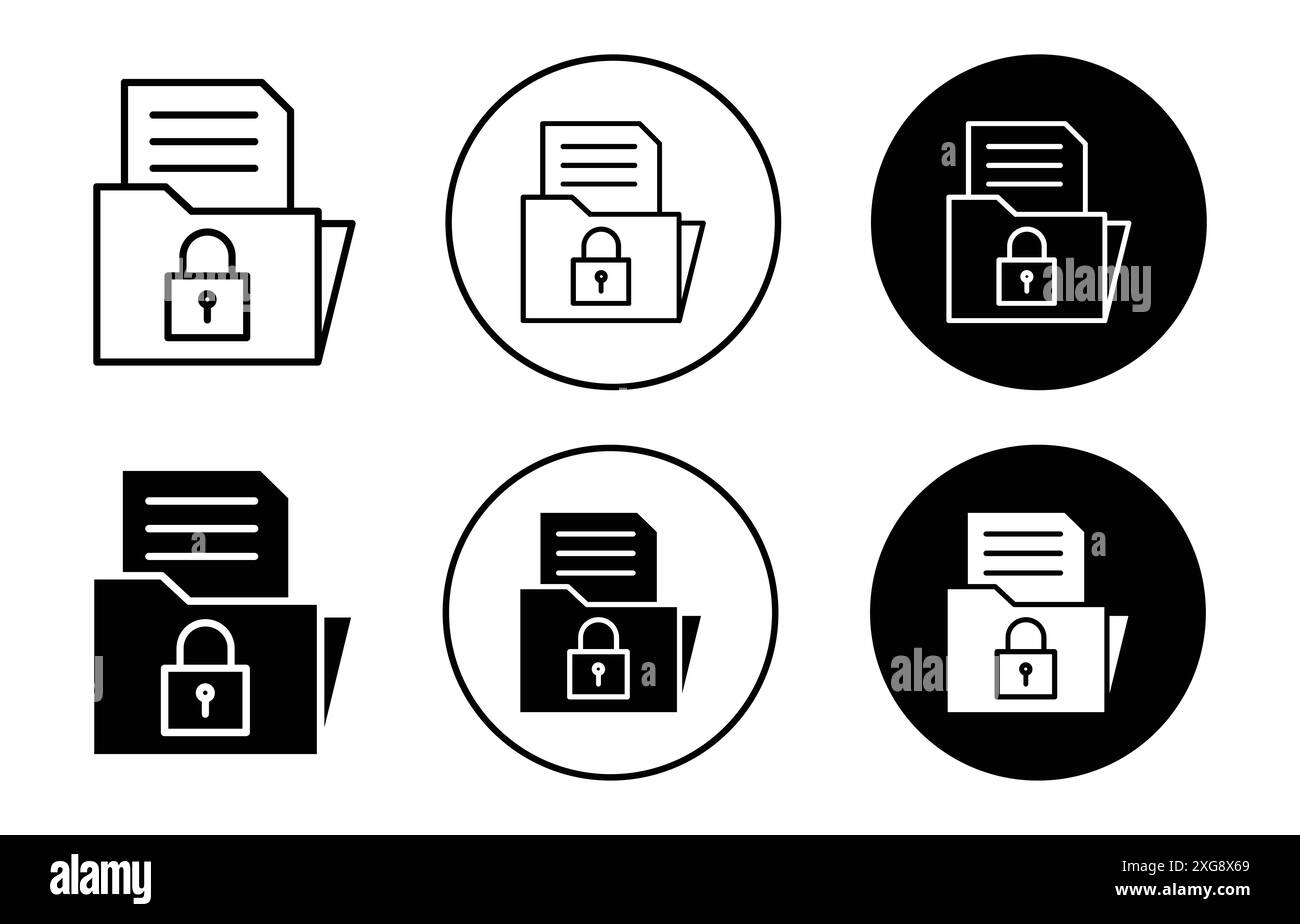 Confidential Project Icon Vector Logo Set Collection For Web App Ui