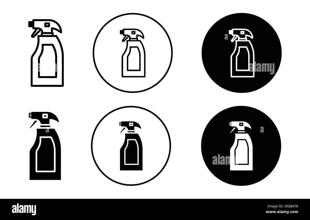 Cleaning spray icon vector logo set collection for web app ui Stock ...