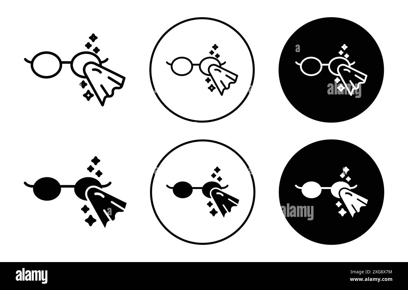 Cleaning eyeglasses icon vector logo set collection for web app ui Stock Vector Image & Art - Alamy