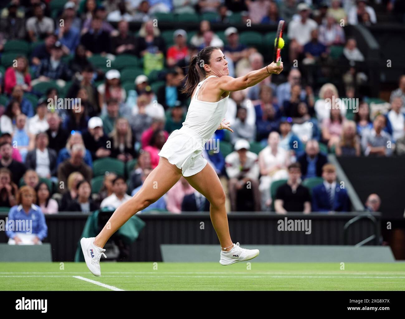 Emma Navarro in action against Coco Gauff on day seven of the 2024 ...