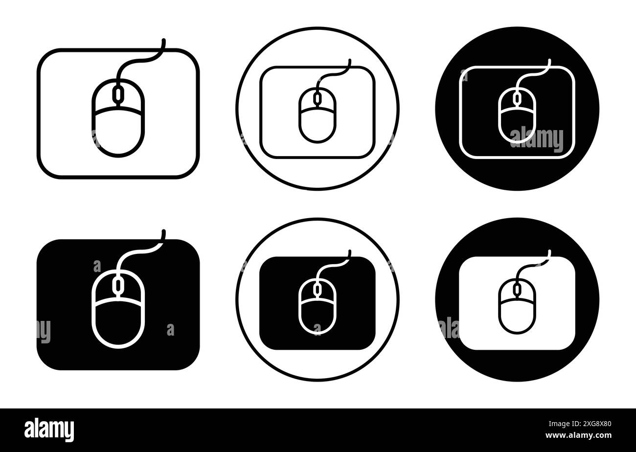 Computer mouse pad icon vector logo set collection for web app ui Stock ...