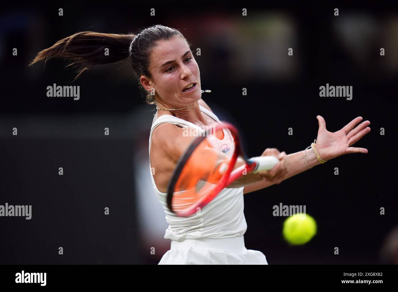 Emma Navarro in action against Coco Gauff on day seven of the 2024 ...