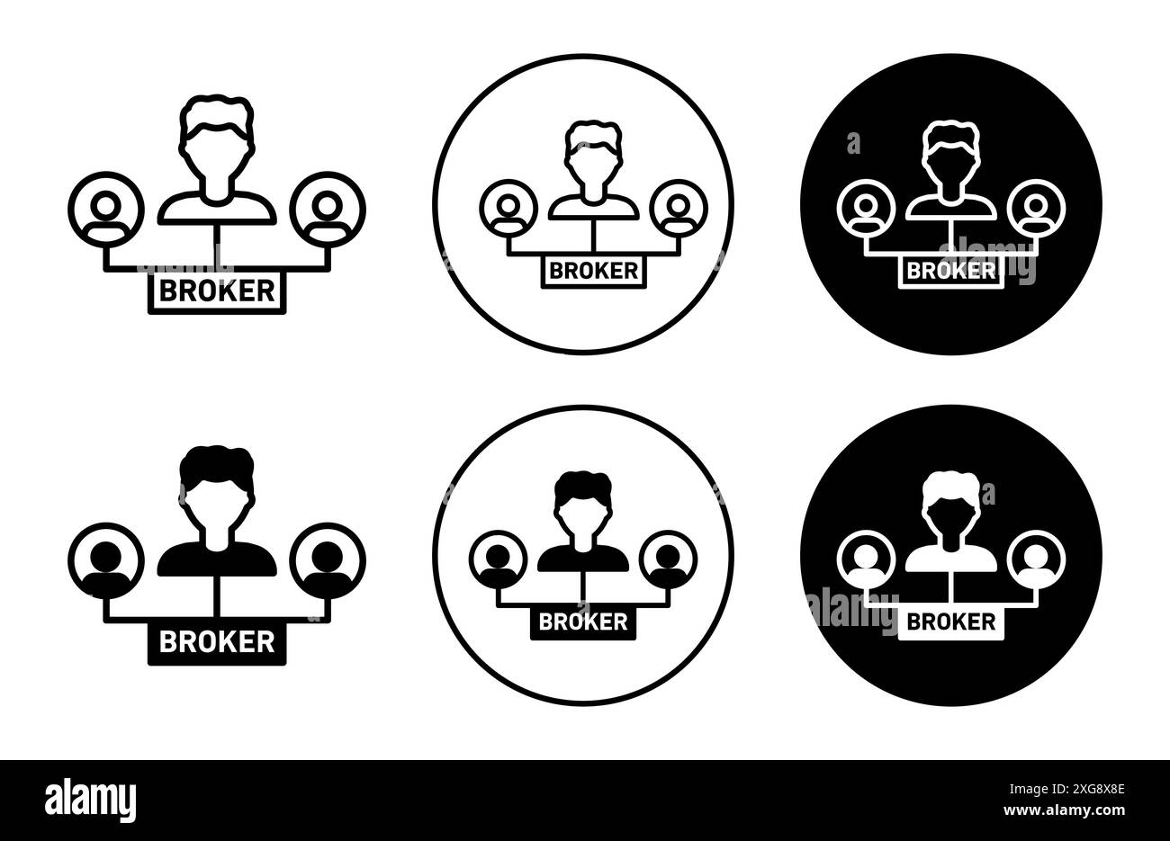Broker icon vector logo set collection for web app ui Stock Vector ...