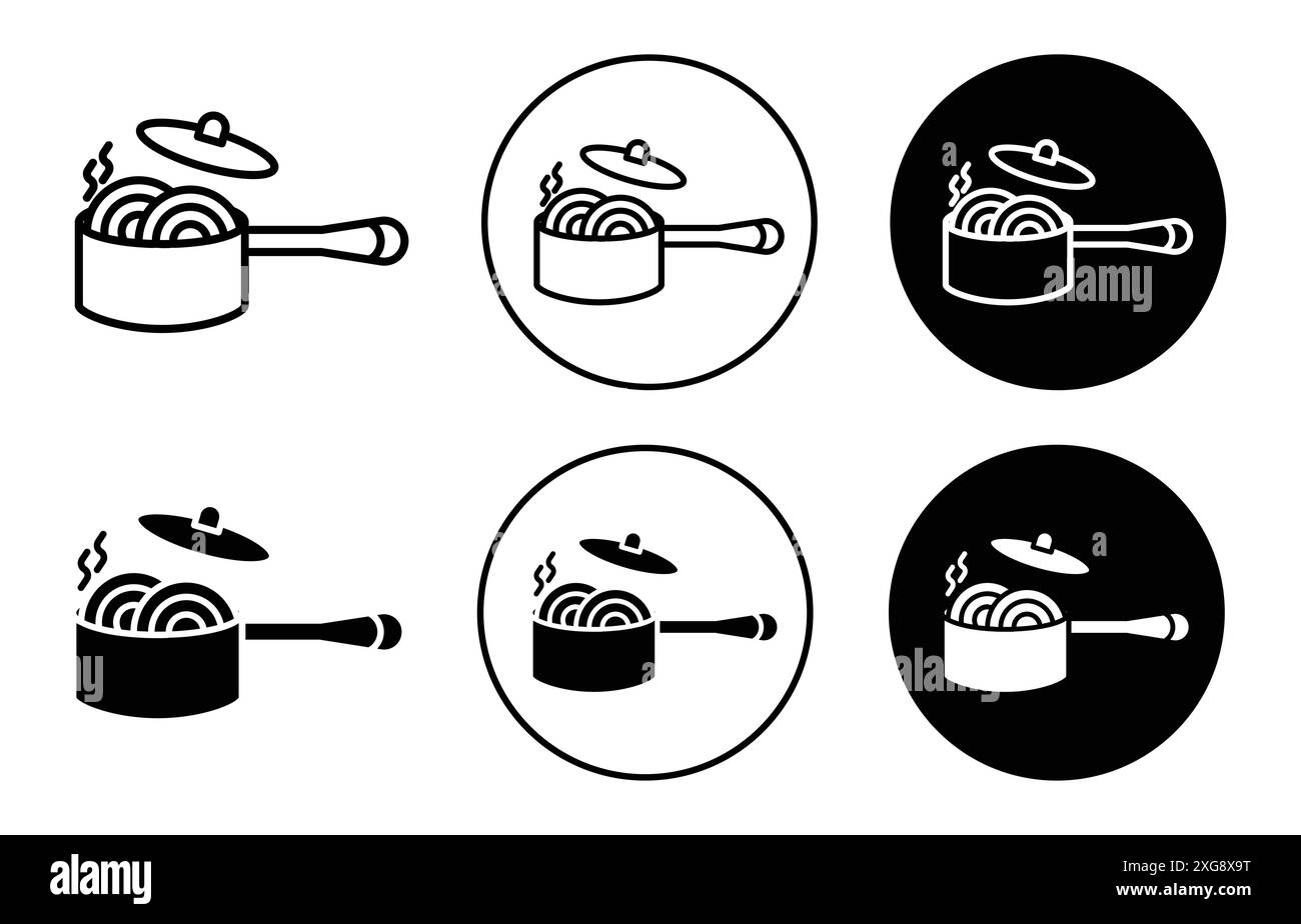 Cooking pasta icon vector logo set collection for web app ui Stock ...