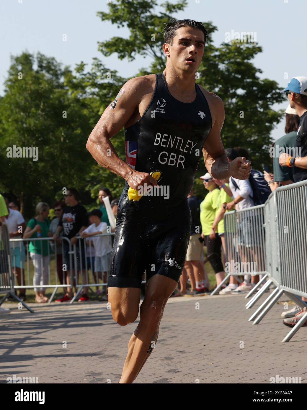 Connor Bentley, of Great Britain, at the 2024 World Triathlon Cup ...