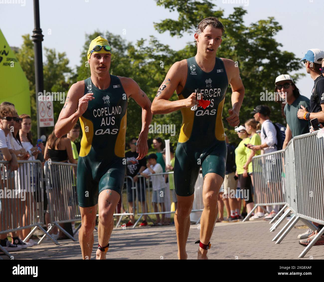 Brandon Copeland, left, and Brayden Mercer, both of Australia, at the ...