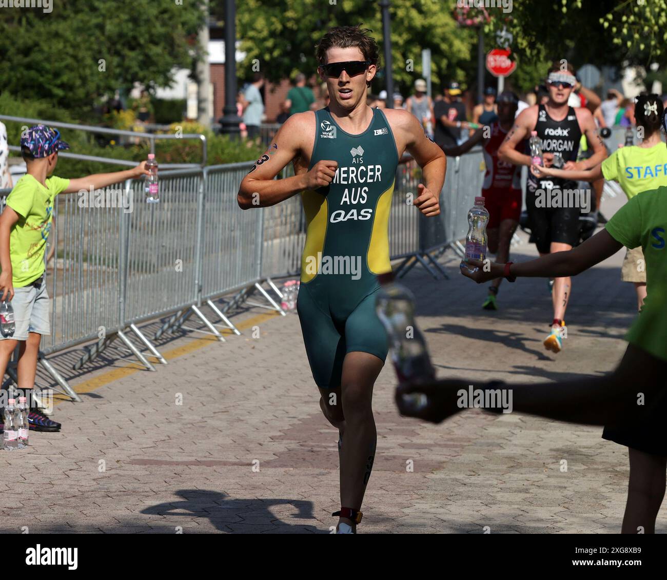 Brayden Mercer, of Australia, at the 2024 World Triathlon Cup ...