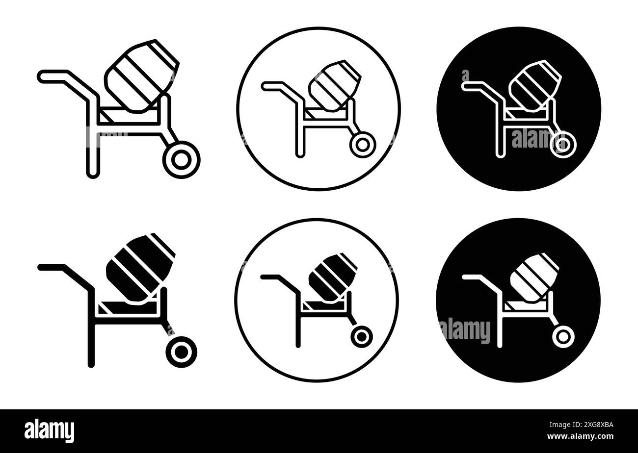 cement mixers icon vector logo set collection for web app ui Stock ...