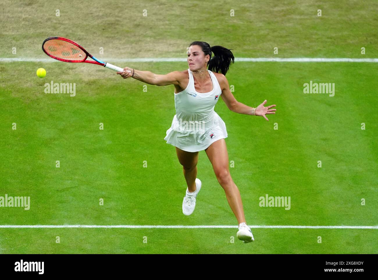 Emma Navarro in action against Coco Gauff on day seven of the 2024 ...