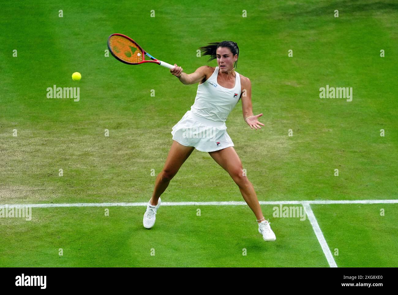 Emma Navarro in action against Coco Gauff on day seven of the 2024 ...