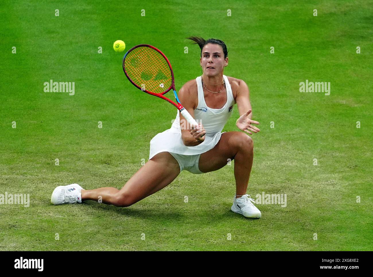 Emma Navarro in action against Coco Gauff on day seven of the 2024 ...