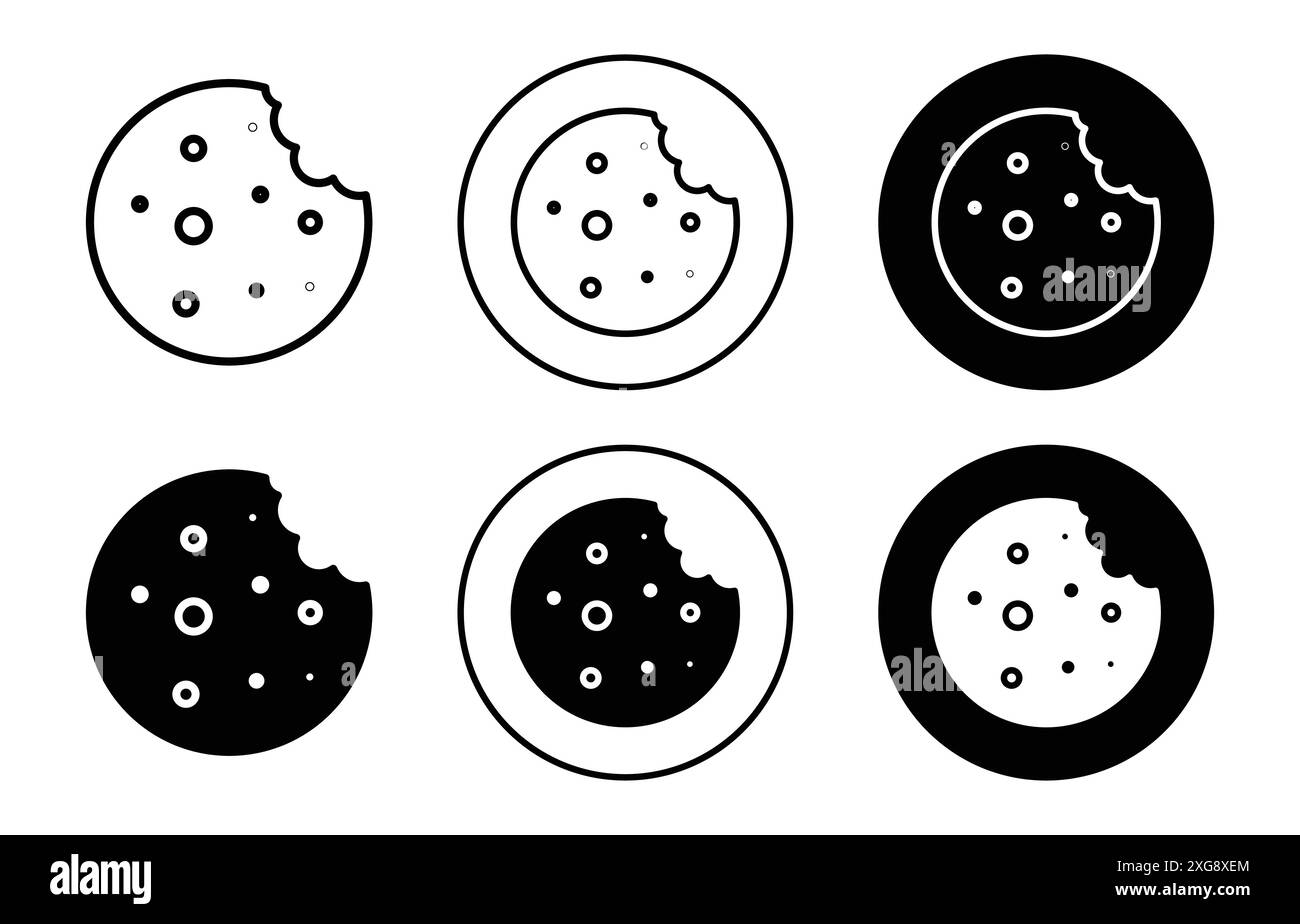 Cookie icon vector logo set collection for web app ui Stock Vector ...