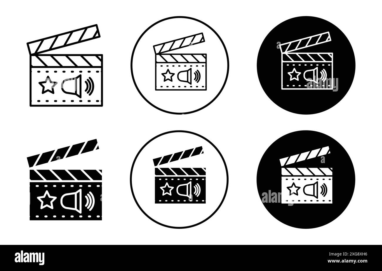 Casting Call Icon Vector Logo Set Collection For Web App Ui Stock