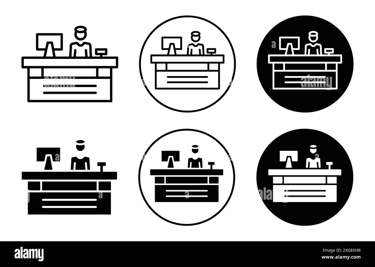 cashier table icon vector logo set collection for web app ui Stock ...