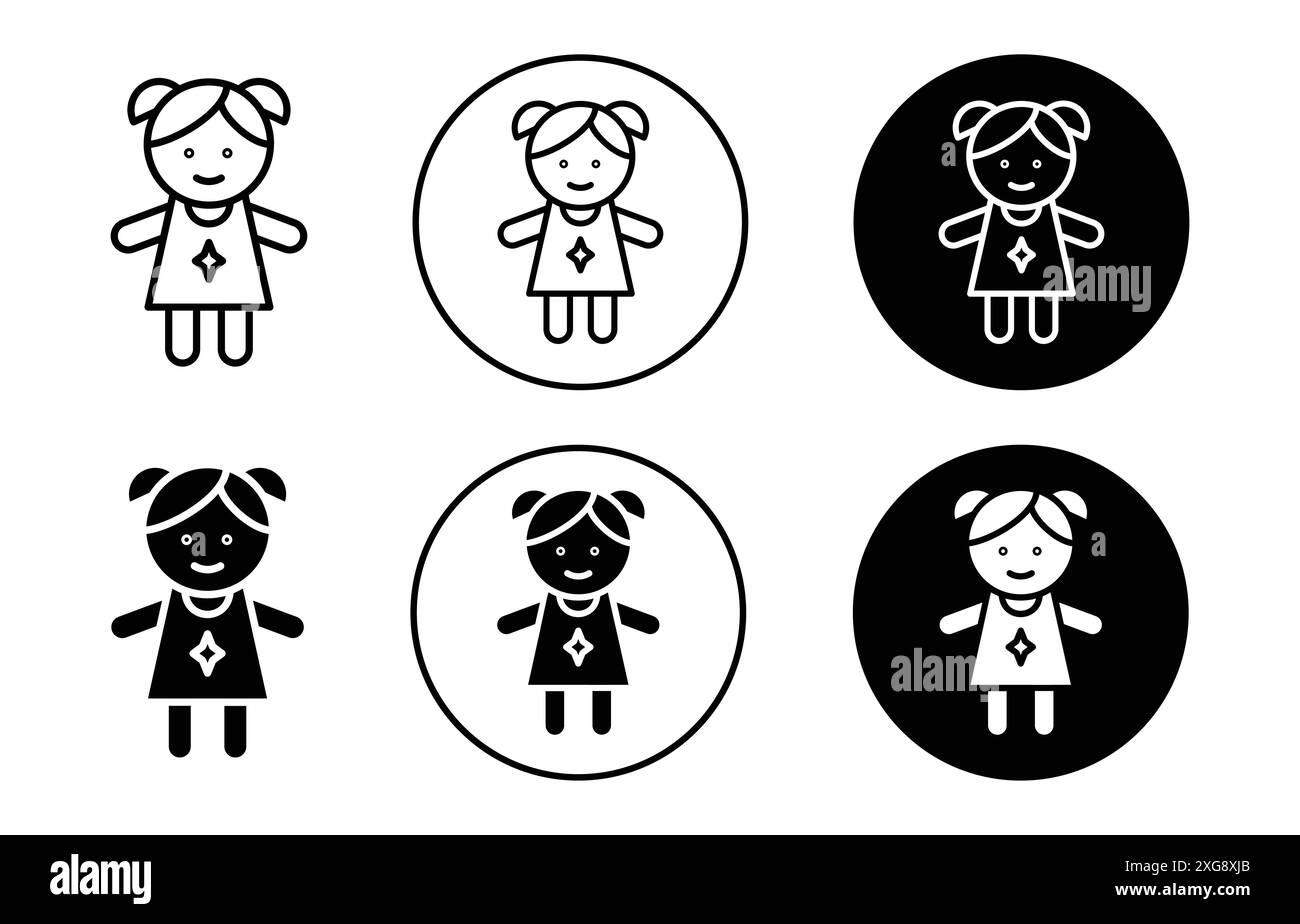 Doll Icon Vector Logo Set Collection For Web App Ui Stock Vector Image