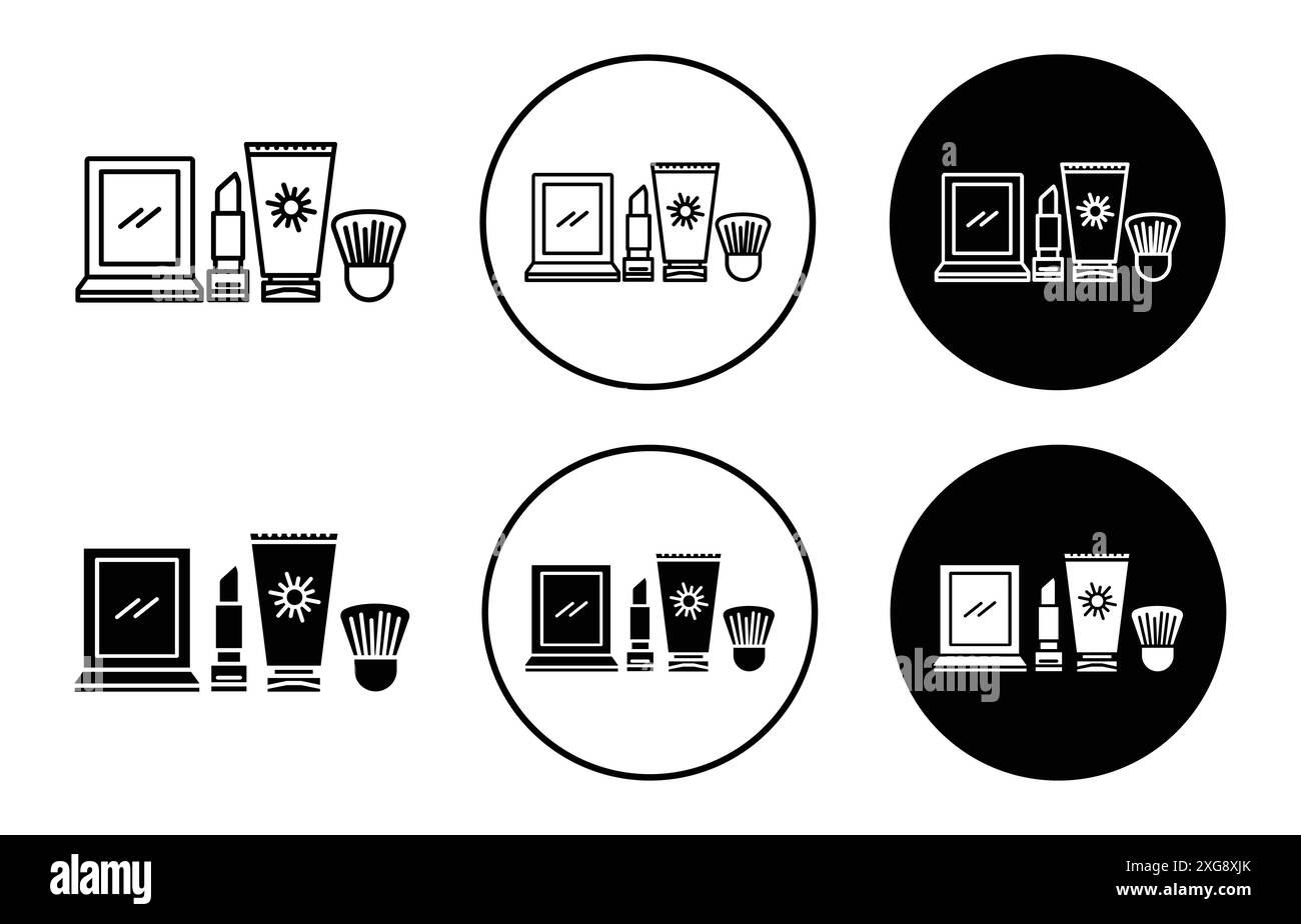 Cosmetics package icon set Stock Vector Images - Alamy
