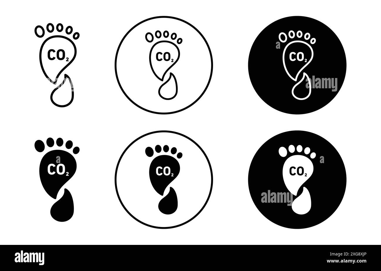 Carbon footprint icon vector logo set collection for web app ui Stock ...
