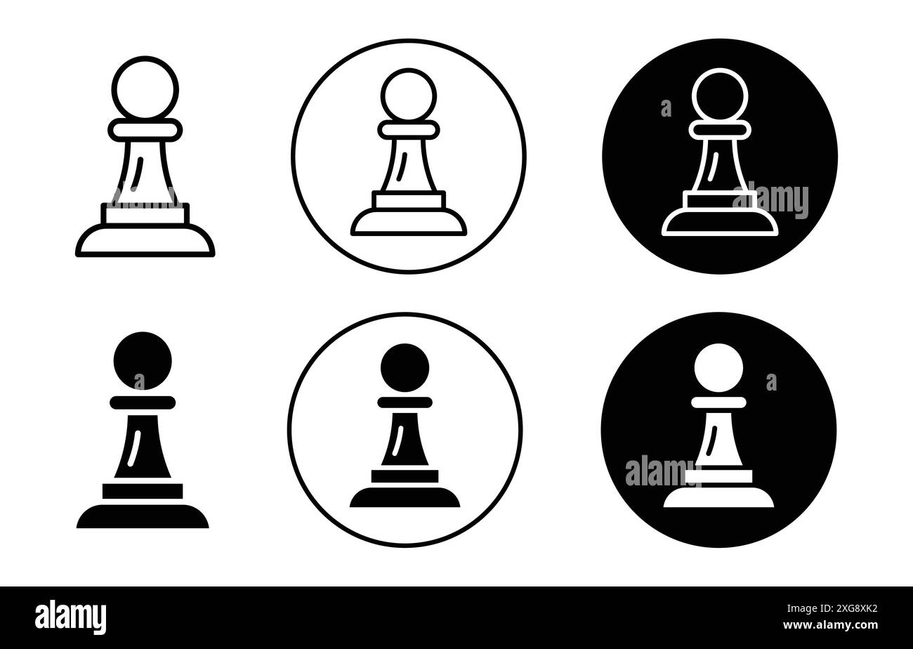 Chess pawn icon vector logo set collection for web app ui Stock Vector Image & Art - Alamy