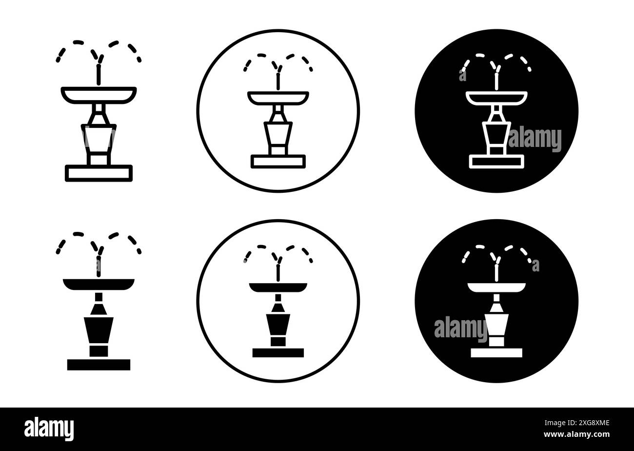 Fountain with water splashing icon vector logo set collection for web ...