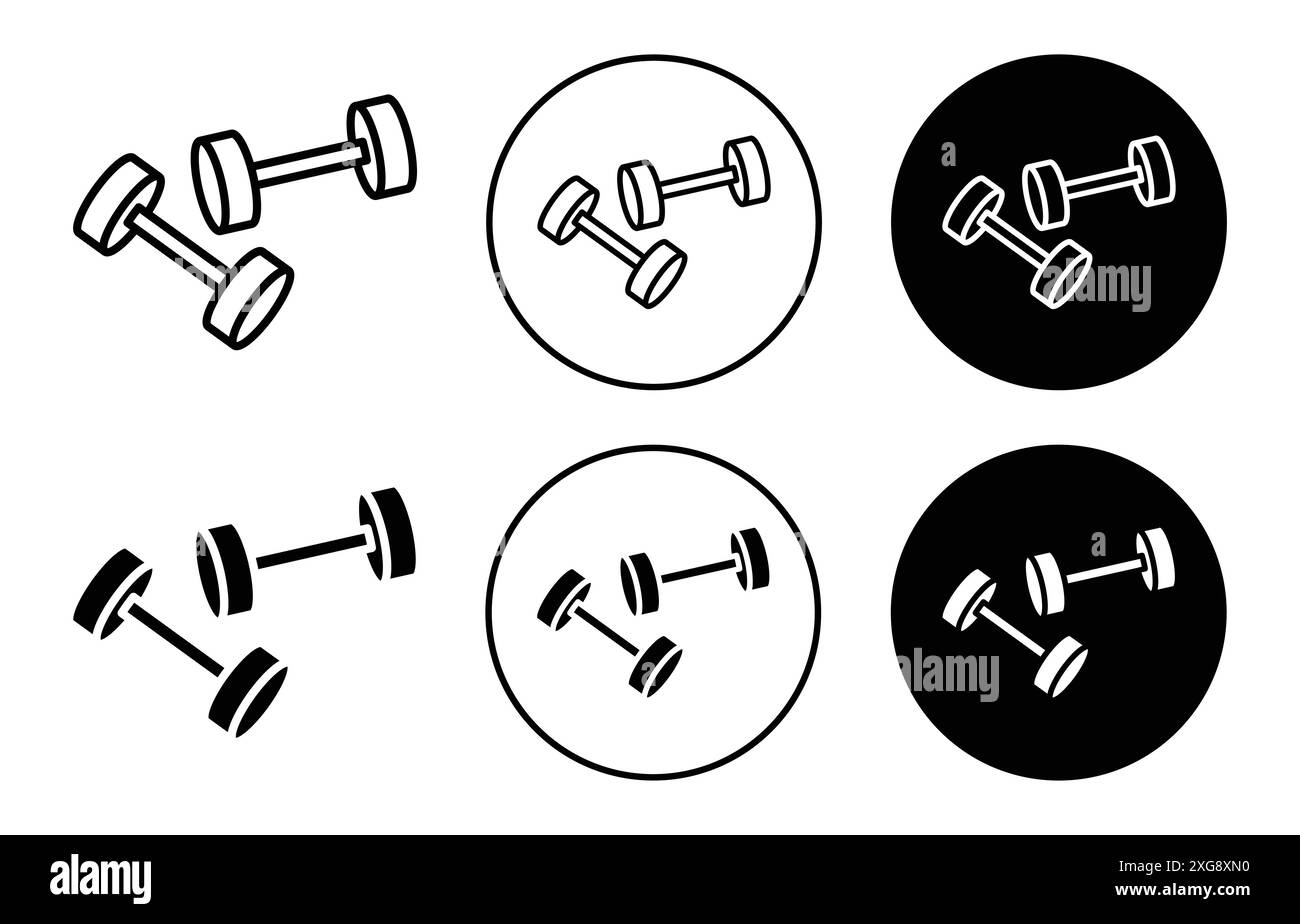 Dumbbell pair icon vector logo set collection for web app ui Stock ...