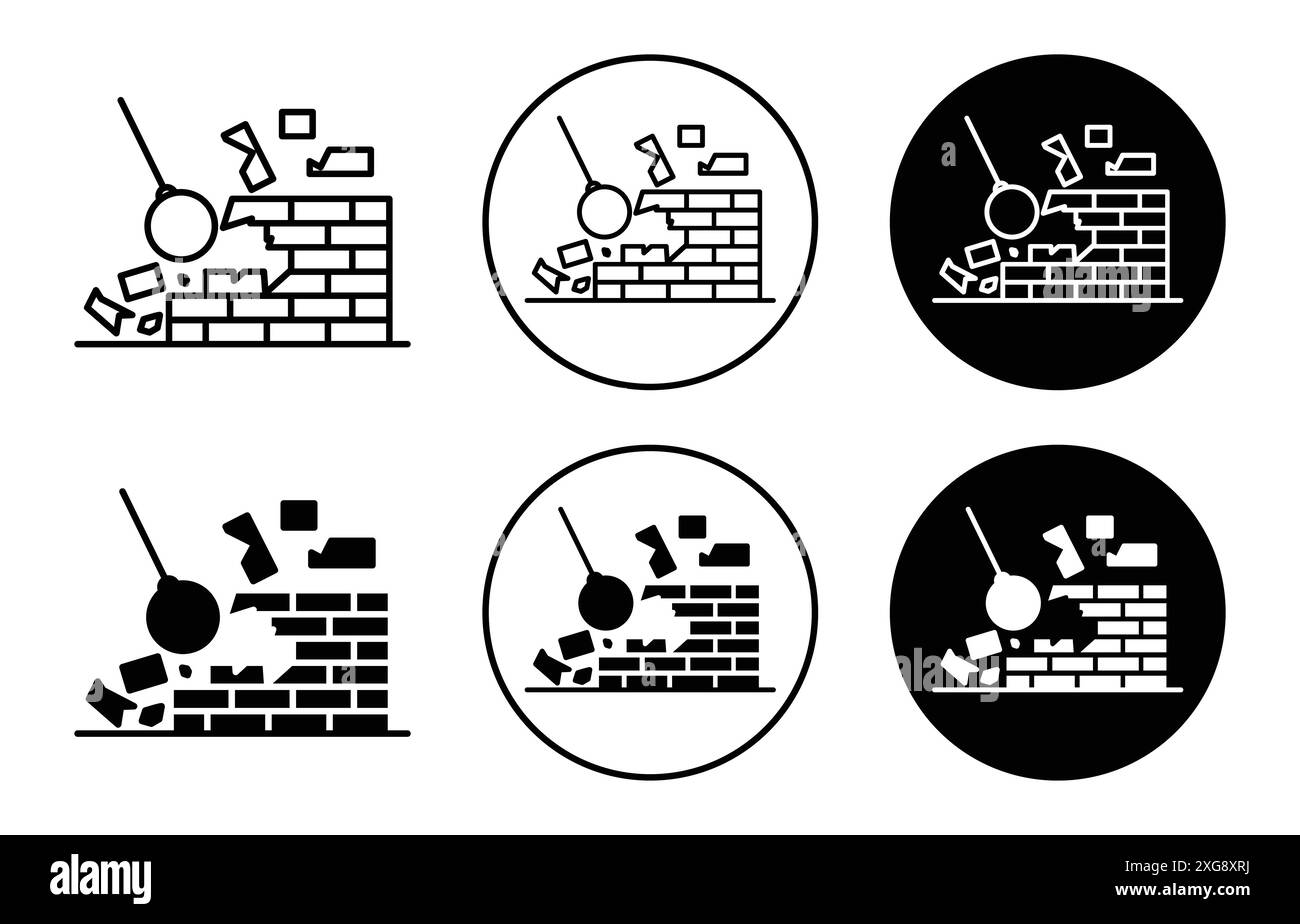 DemolItion Icon vector logo set collection for web app ui Stock Vector ...