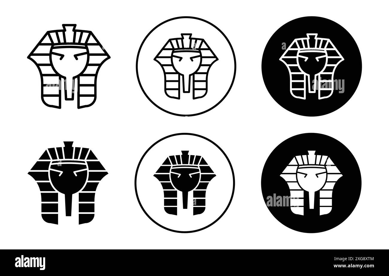 Egyptian pharaoh icon vector logo set collection for web app ui Stock ...