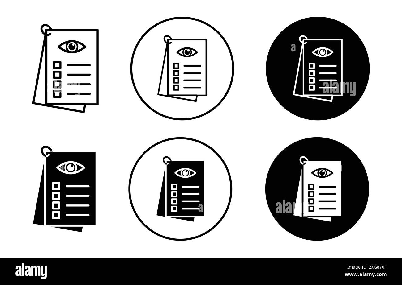 Eye test document icon vector logo set collection for web app ui Stock ...