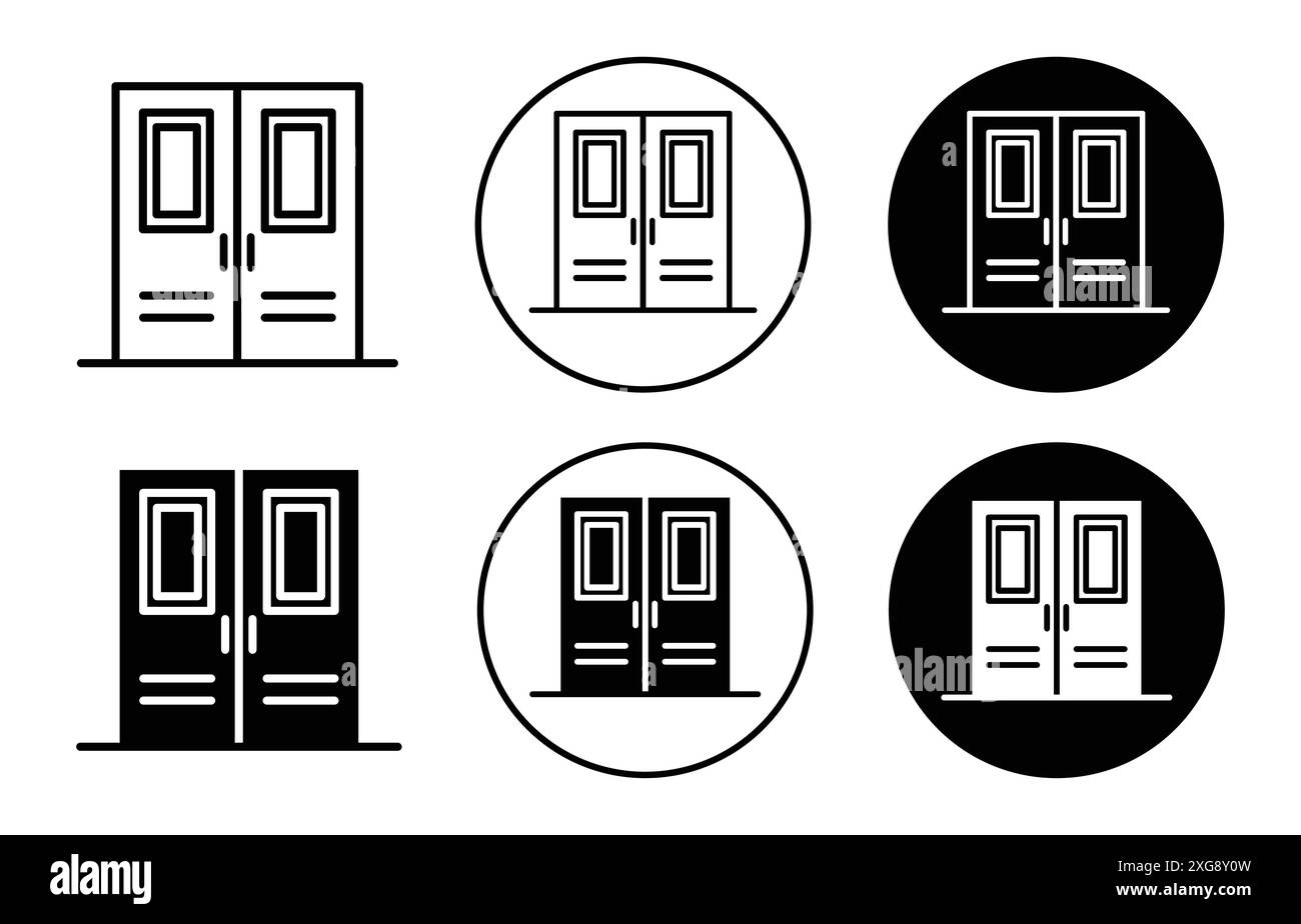 Entrance Door Icon Vector Logo Set Collection For Web App Ui Stock