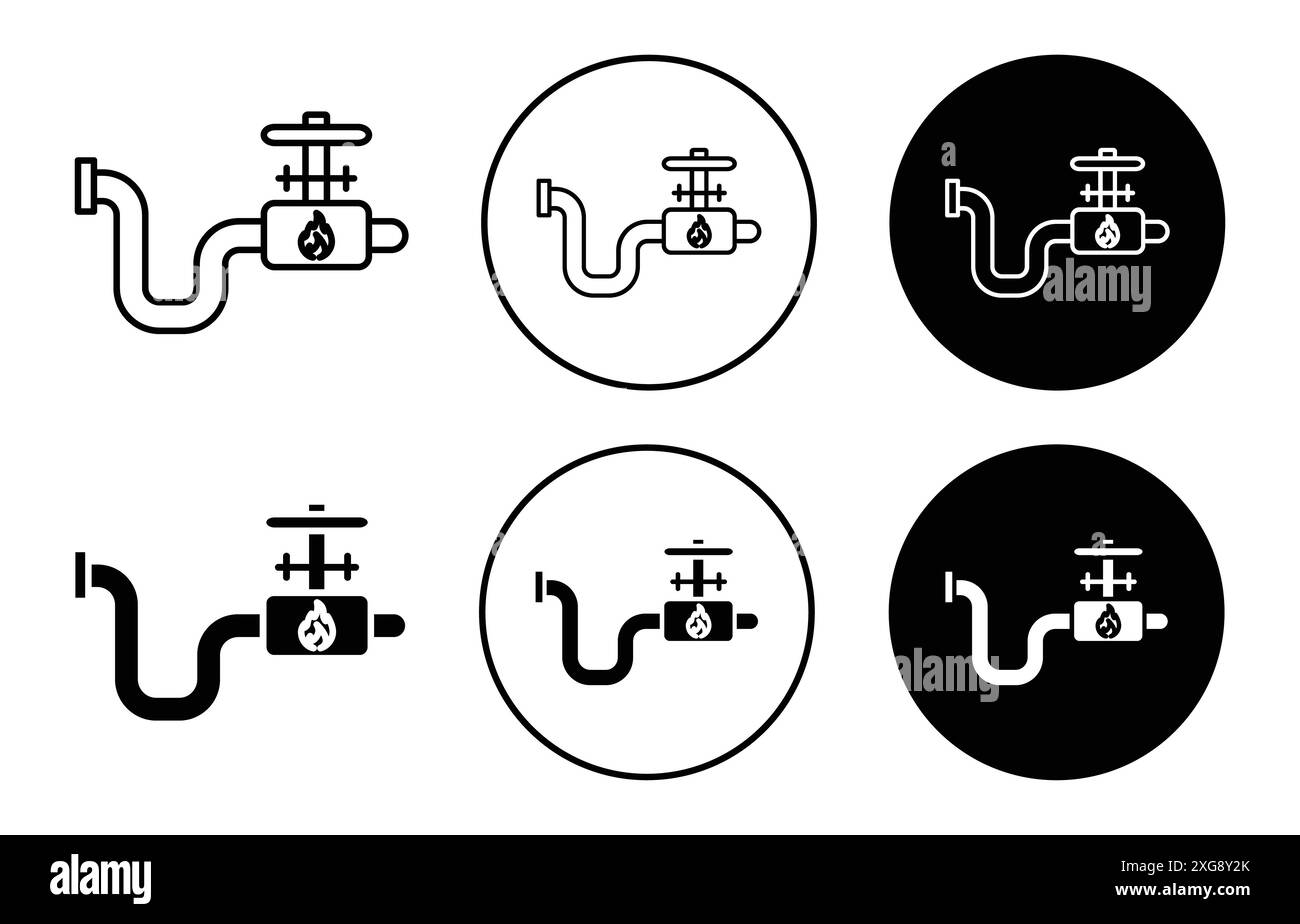 Gas pipe icon vector logo set collection for web app ui Stock Vector ...
