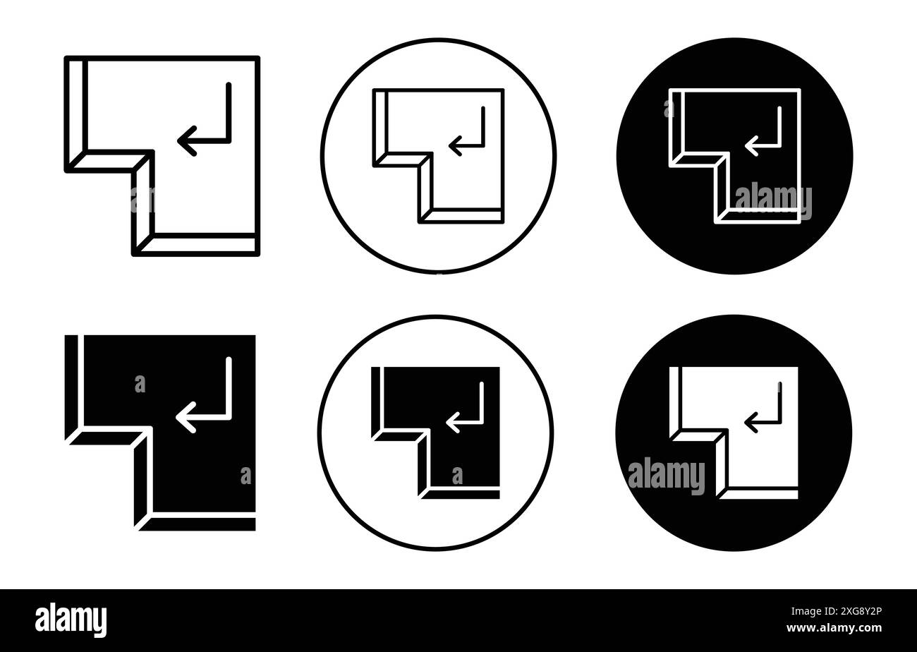 Enter keyboard key icon vector logo set collection for web app ui Stock ...