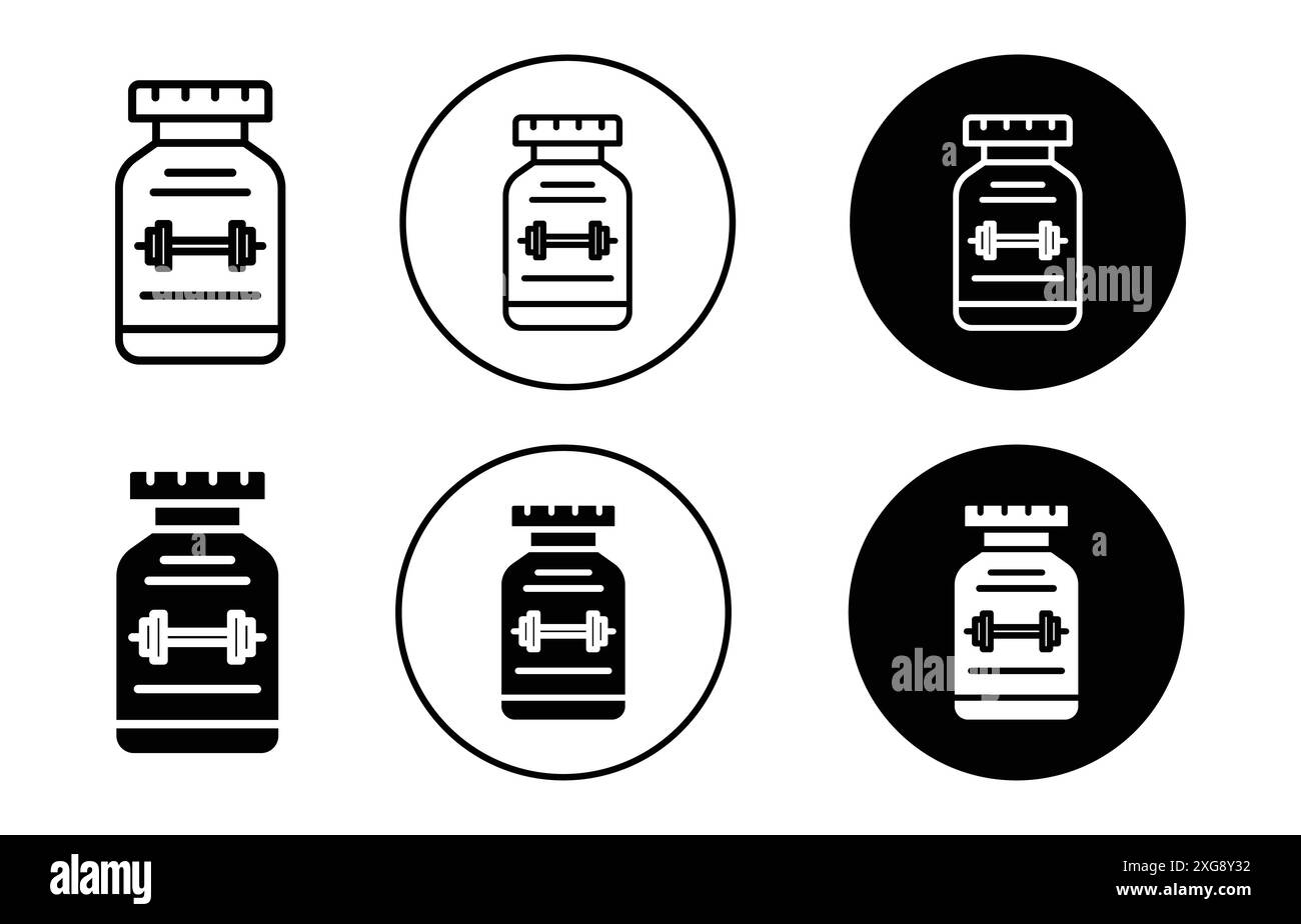 Fitness Supplement Icon Vector Logo Set Collection For Web App Ui Stock