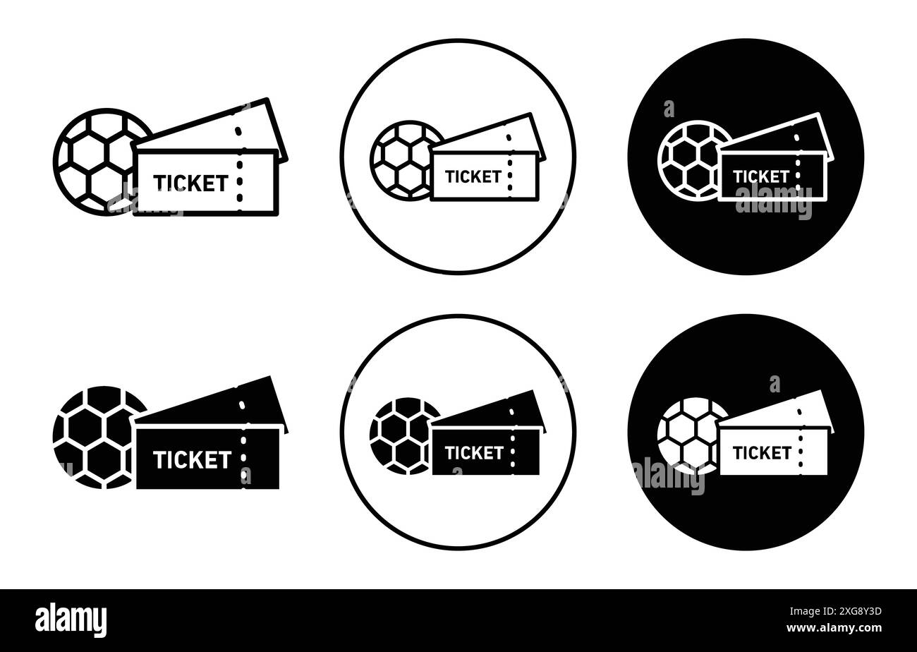 Football tickets icon vector logo set collection for web app ui Stock ...