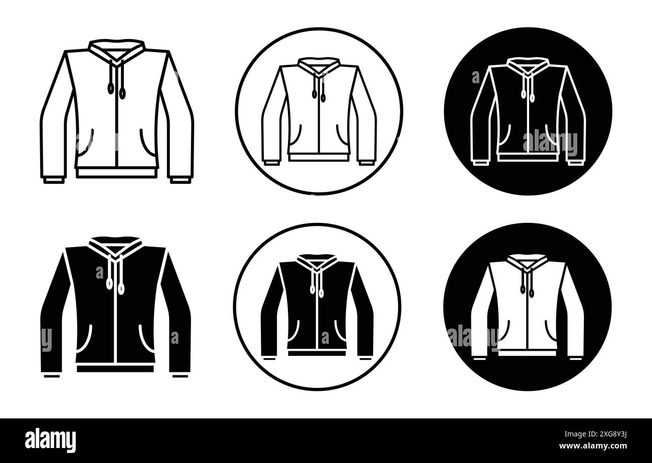 Hoodie Jacket Icon Vector Logo Set Collection For Web App Ui Stock 8197